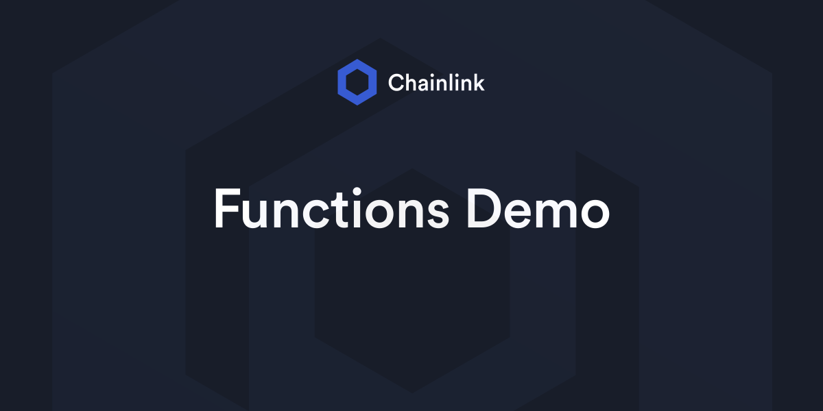 Chainlink Functions Demo dApp Chainlink Functions Demo dApp
